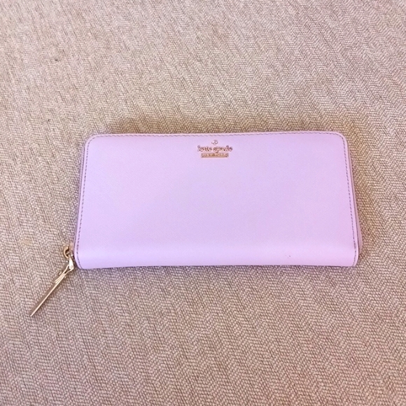 kate spade | Bags | Kate Spade Lilac Safiano Leather Zip Wallet | Poshmark